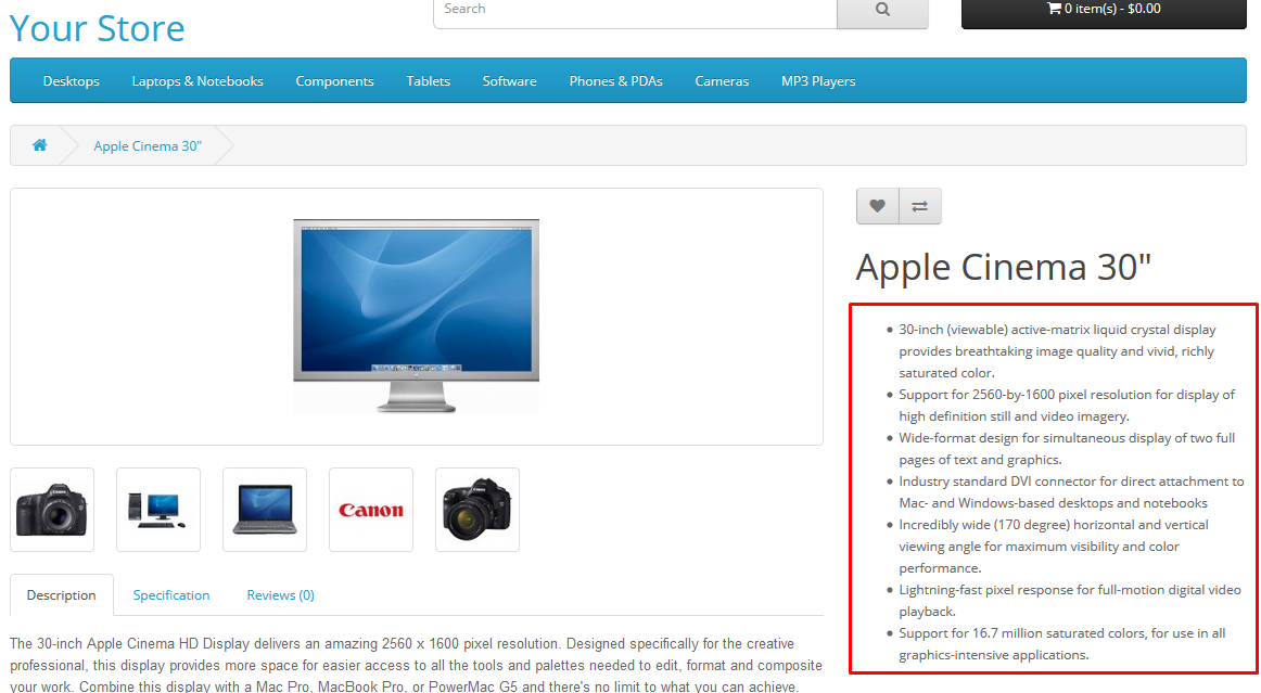 Opencart Module - Product Highlights Section - Tecziq Solutions Pvt Ltd